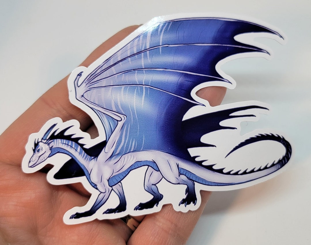 Fantasy Blue Western Dragon Weatherproof Sticker - Etsy