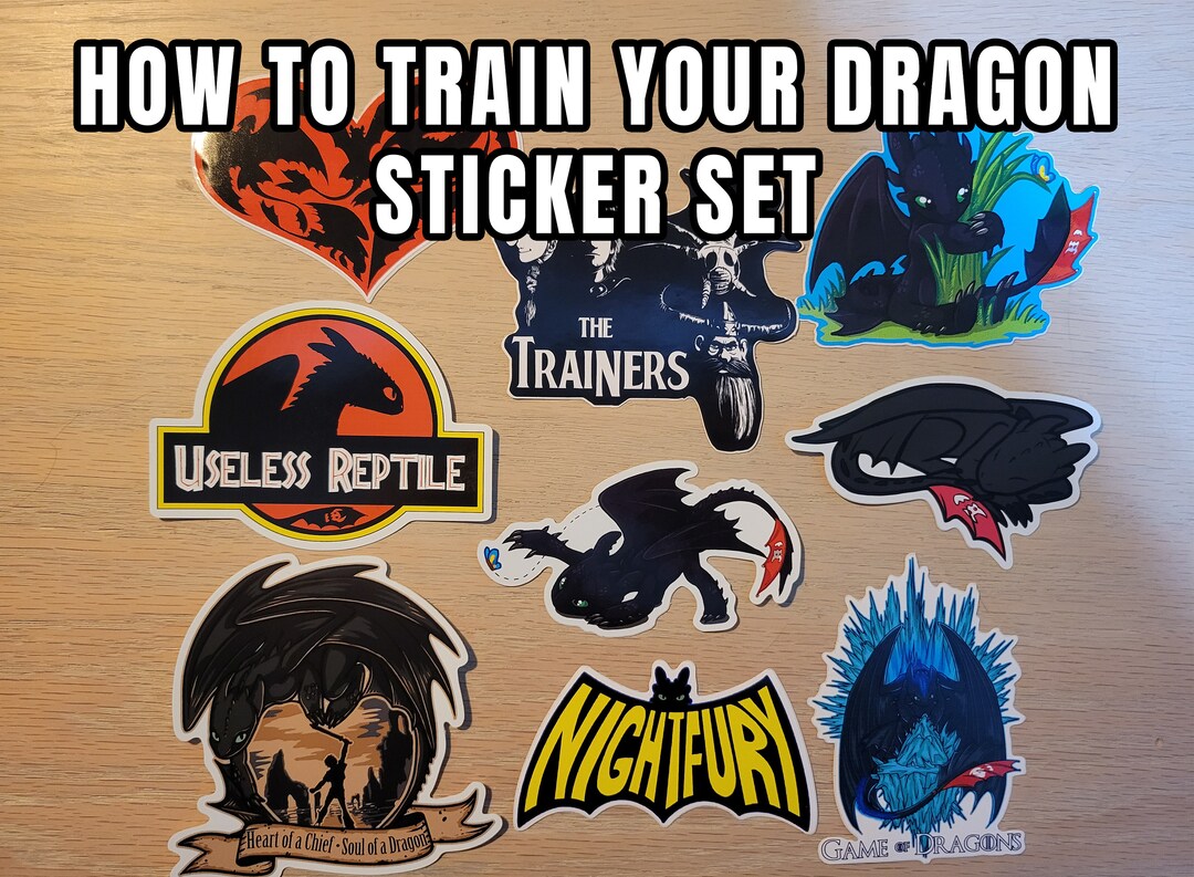 STICKER SET Train Your Dragon Toothless Night Fury Fan Art Stickers - Etsy