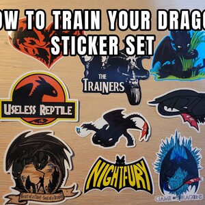 STICKER SET Train Your Dragon Toothless Night Fury Fan Art Stickers - Etsy