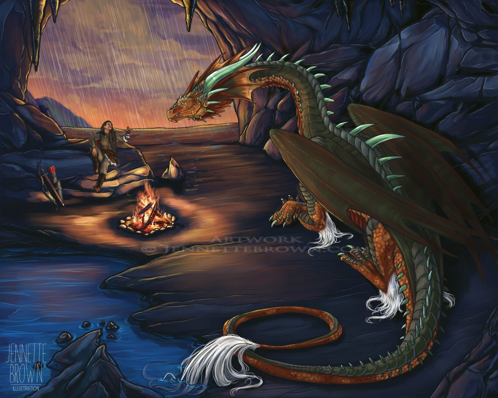 Storyteller Dragon Fantasy Illustration Prints and Posters - Etsy