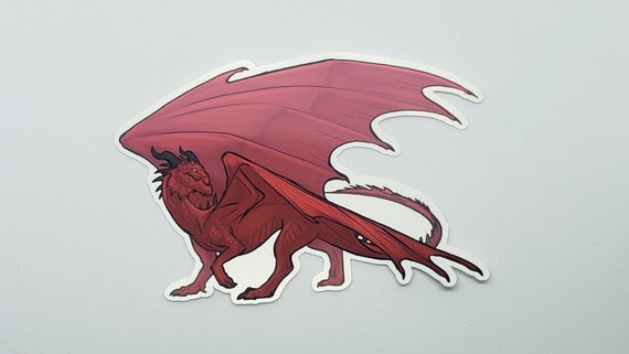 Fantasy Red Western Dragon Sticker | Etsy
