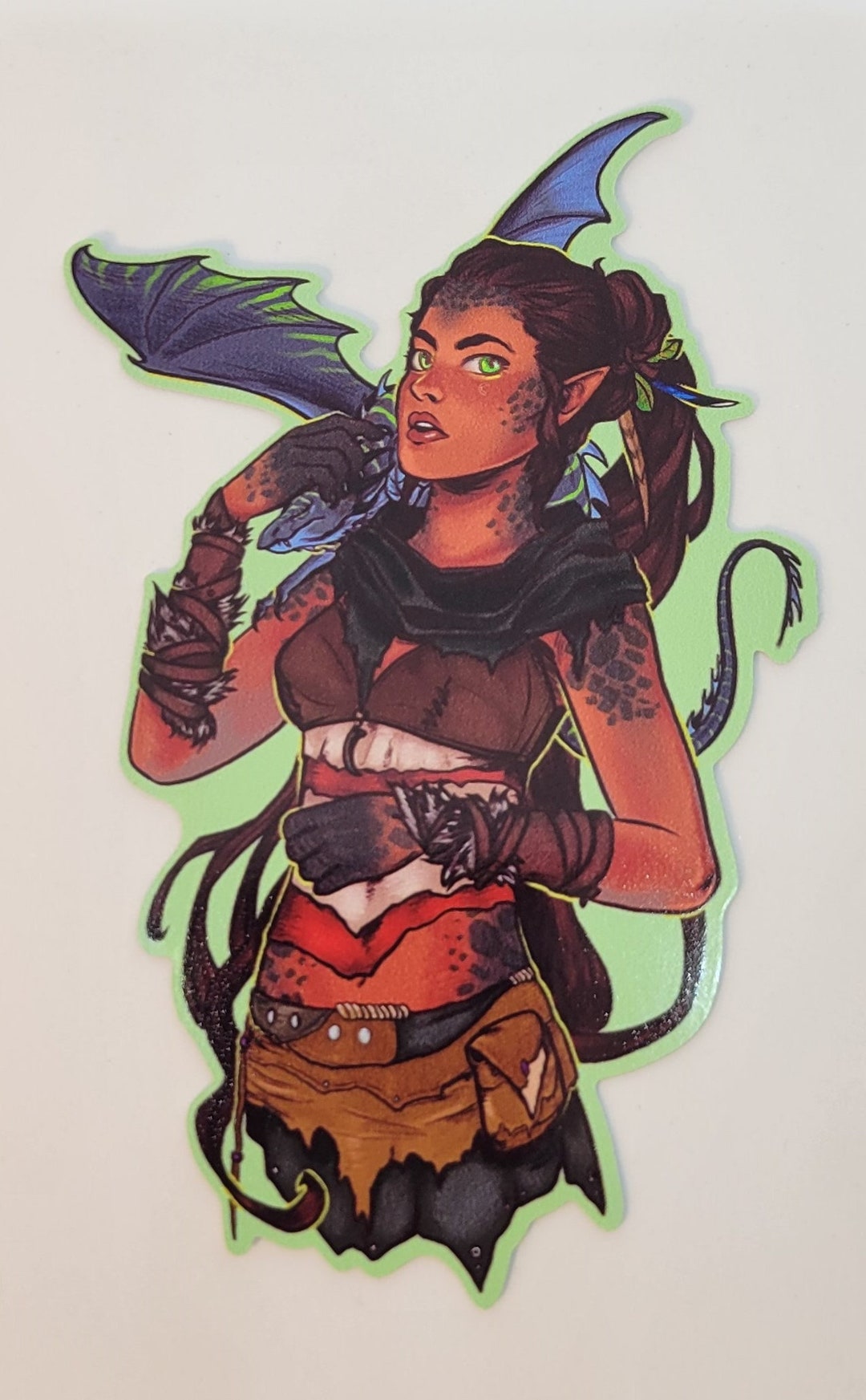 Fantasy Dragon Lady "one of Them" Original Art Weatherproof Sticker - Etsy
