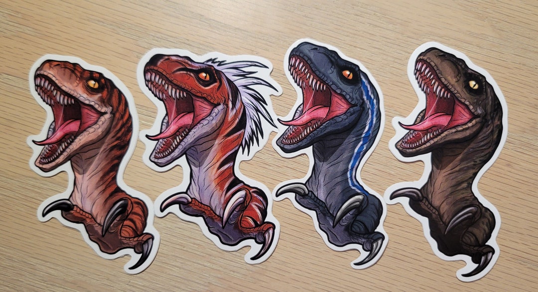 Famous Velociraptor Raptor Jurassic Dinosaur Fan Art Sticker Etsy