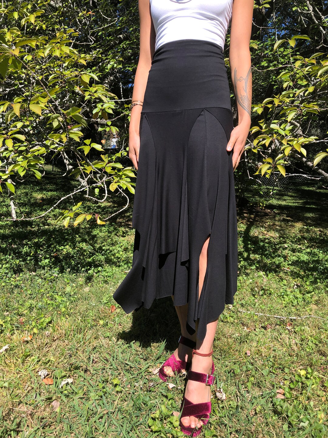 Isadora High Waist, Multi Paneled Fairy, Boho Skirt, Soft Stretch Modal ...