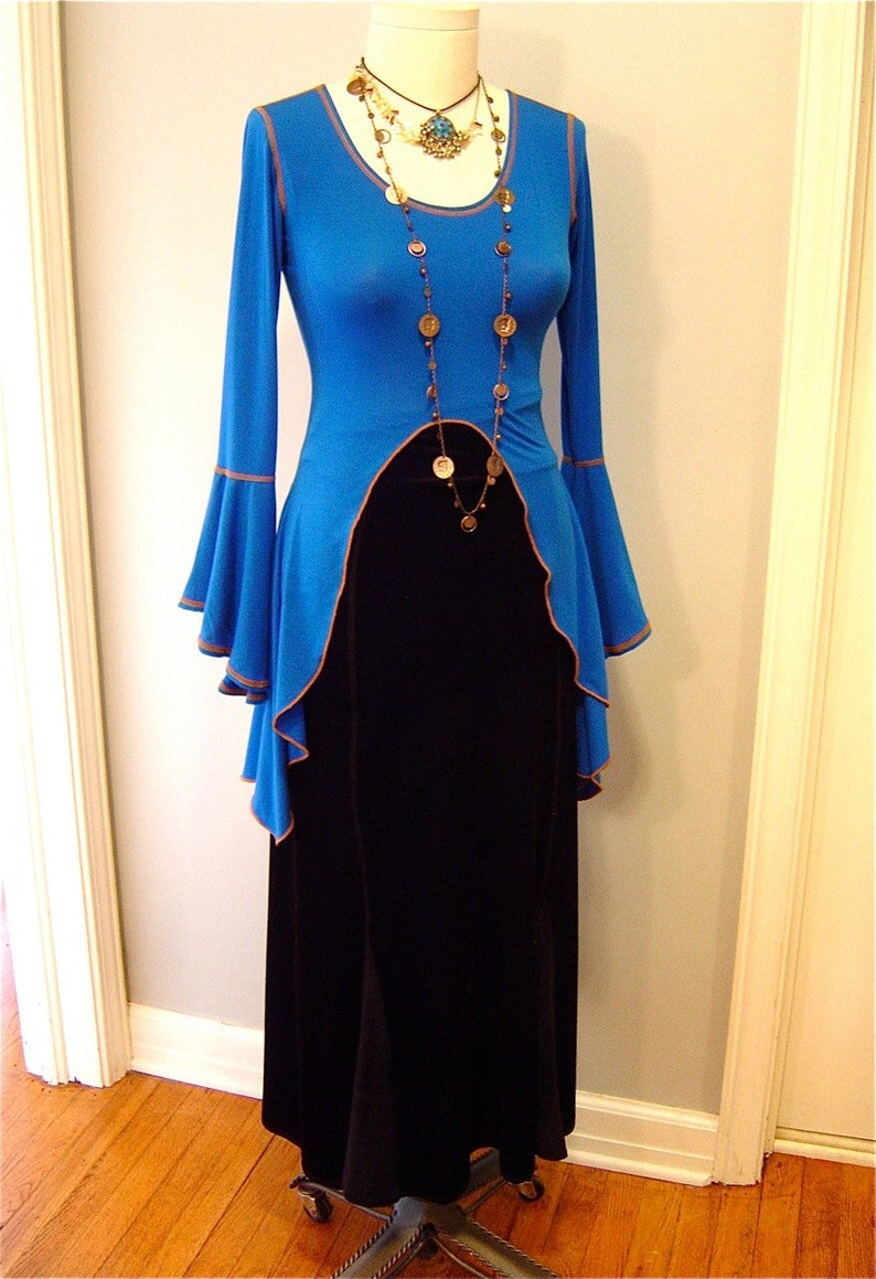 Morgana Long Flared Sleeves Midriff Top Renaissance - Etsy