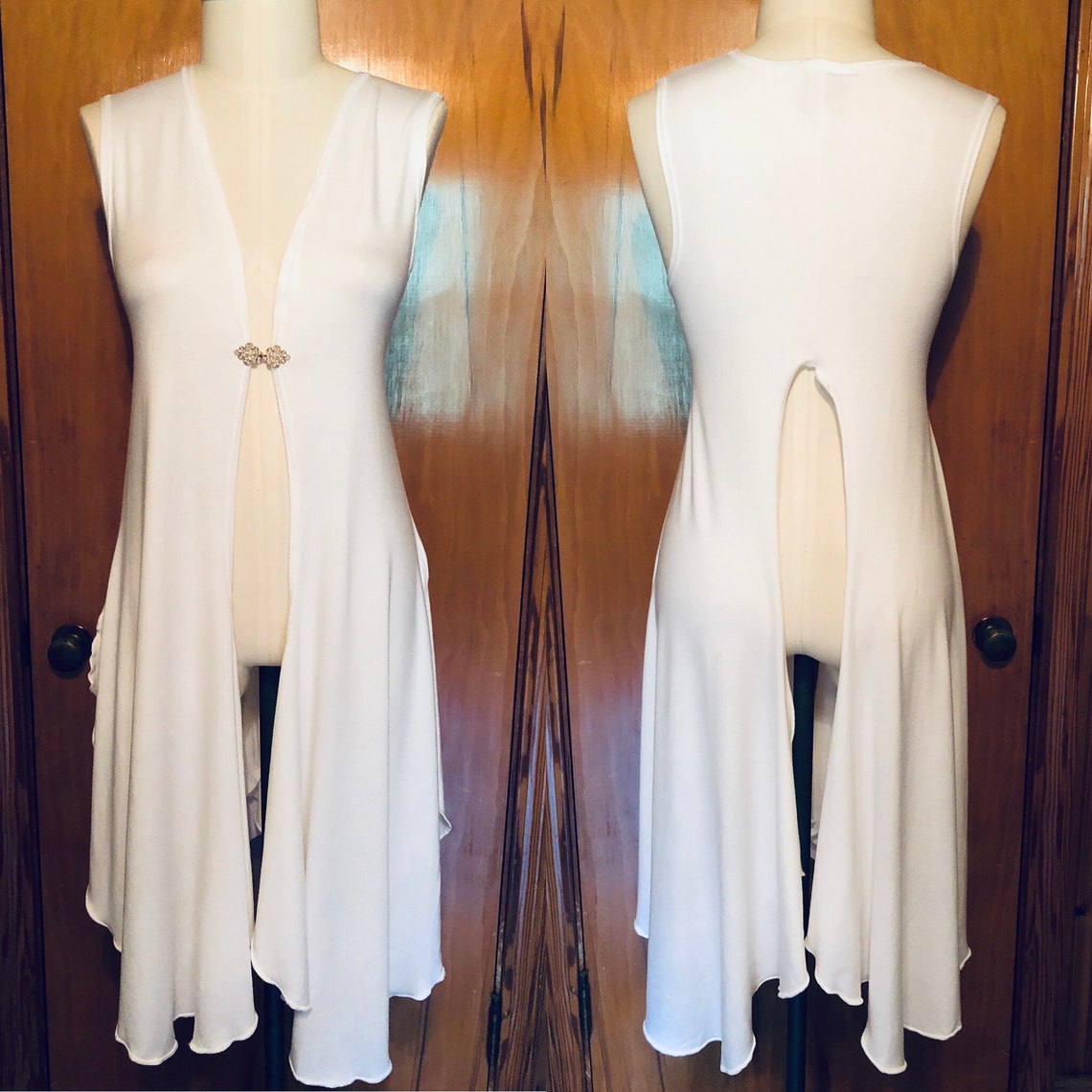 Leianna Sleevless Robe Maxi Vest Layering Top Cover Up - Etsy