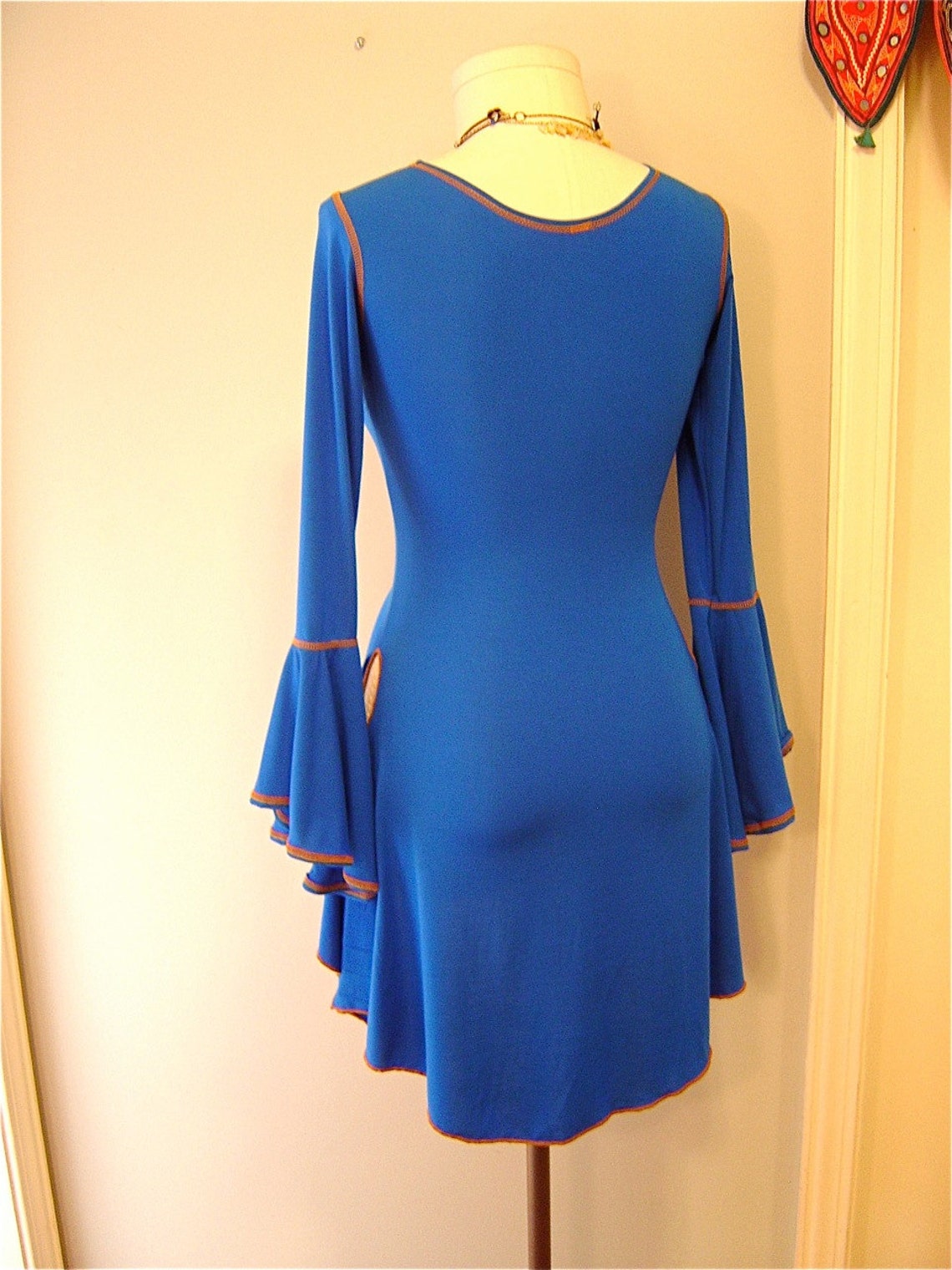 Morgana Long Flared Sleeves Midriff Top Renaissance - Etsy