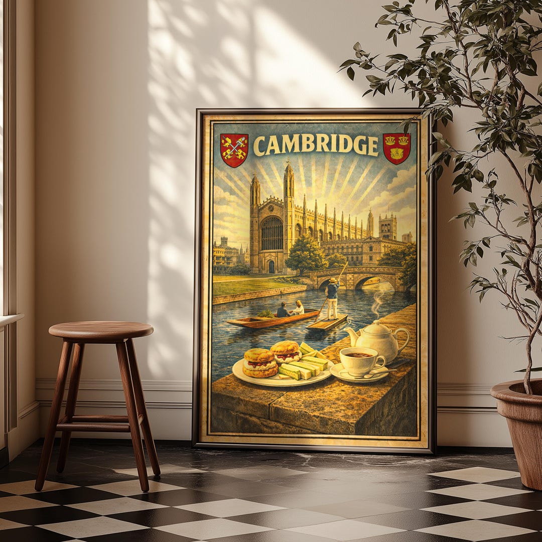 Cambridge Vintage Travel Poster | Cambridge Wall Art Print | English ...