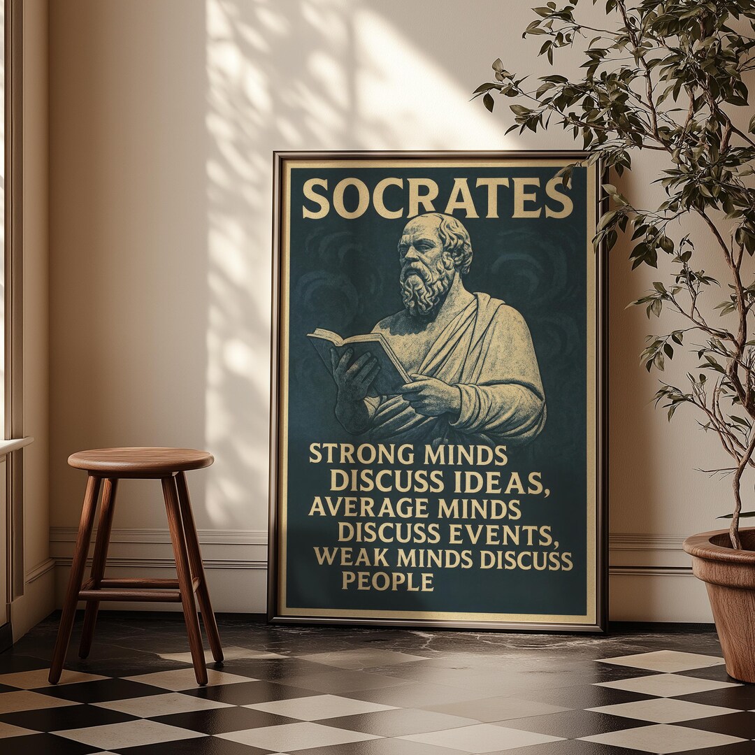 Socrates Quote Poster | Philosophy Wall Art | Dark Academia Print on ...