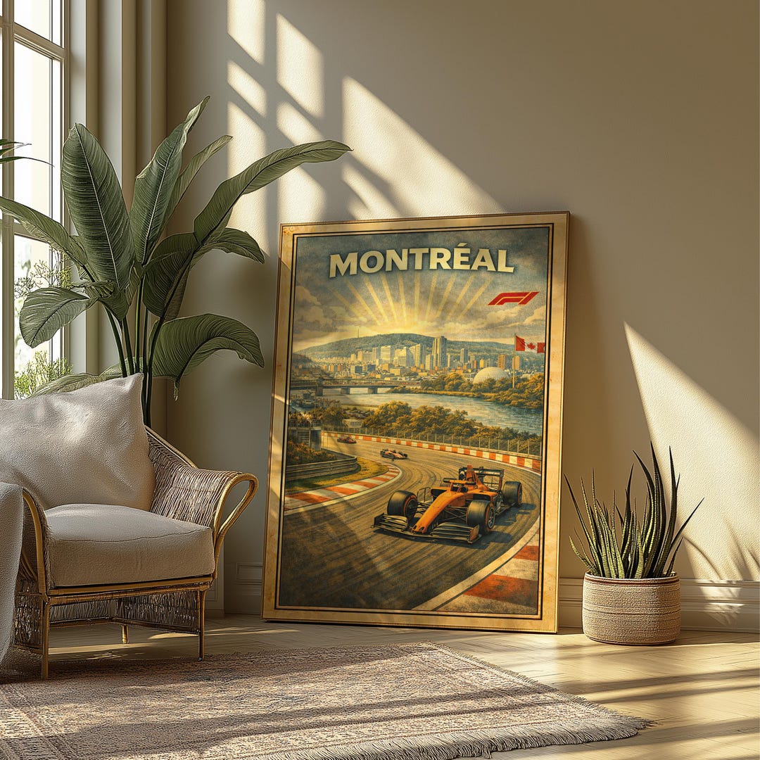Montréal Motorsport Poster | Vintage Canadian Racing Print | Retro ...
