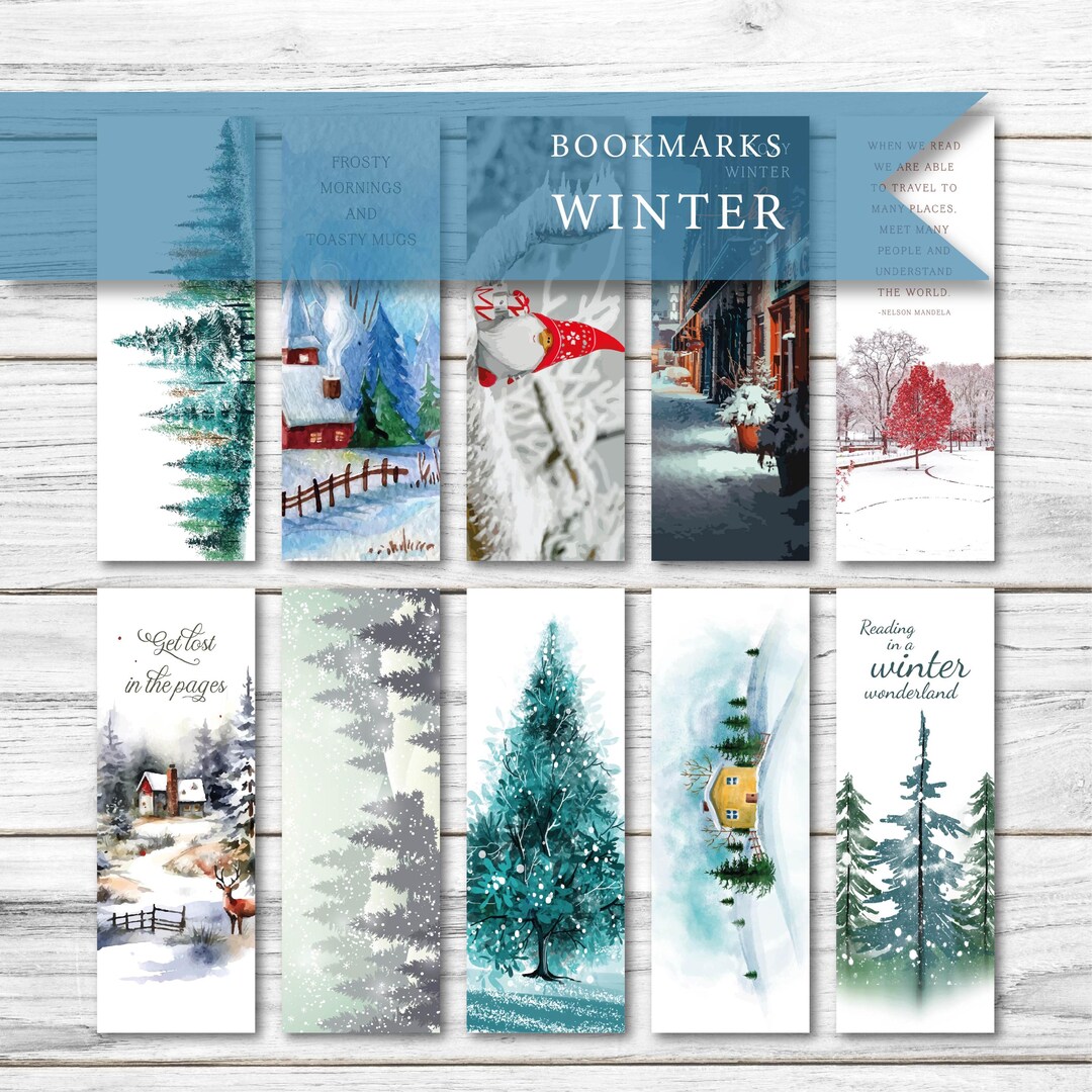 Winter Reading Bookmark Bundle | Printable Pdf/sublimation Files | Cozy ...