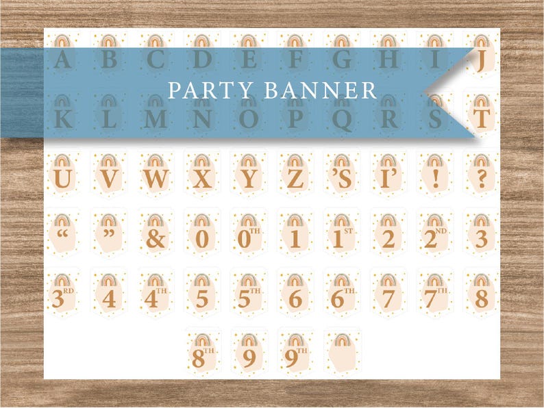 Boho Rainbow Birthday Banner Printable, Retro Bohemian Party Decor ...