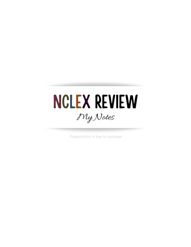 NCLEX Study Note Template: Printable Review Sheets (digital Download ...