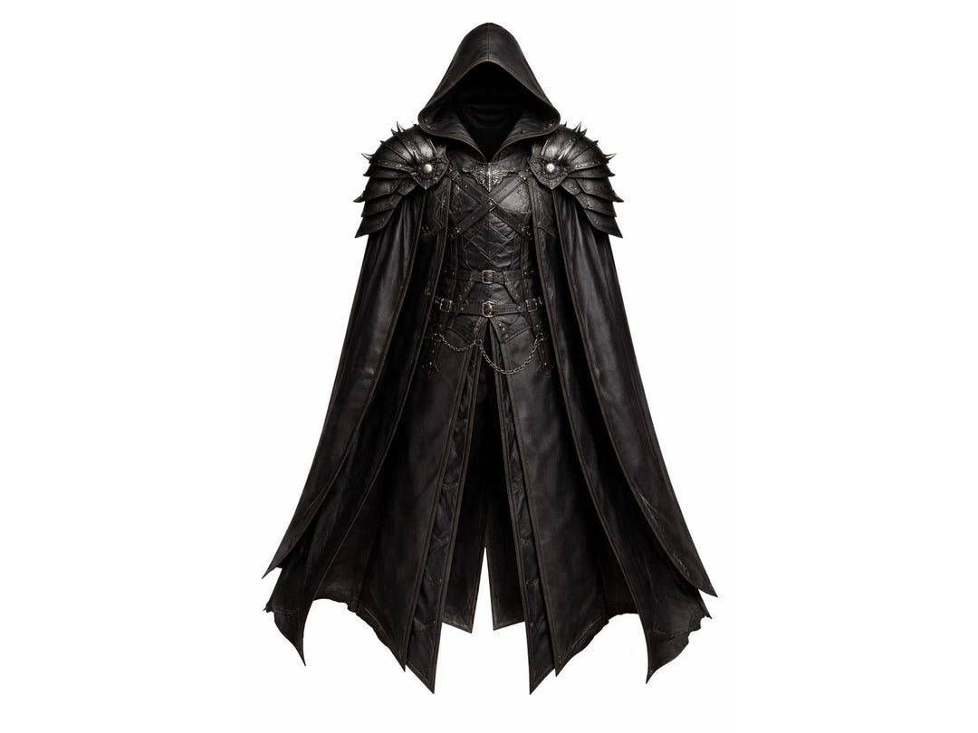 Armored Leather Cloak With Hood | Gothic Warrior Cape - Etsy
