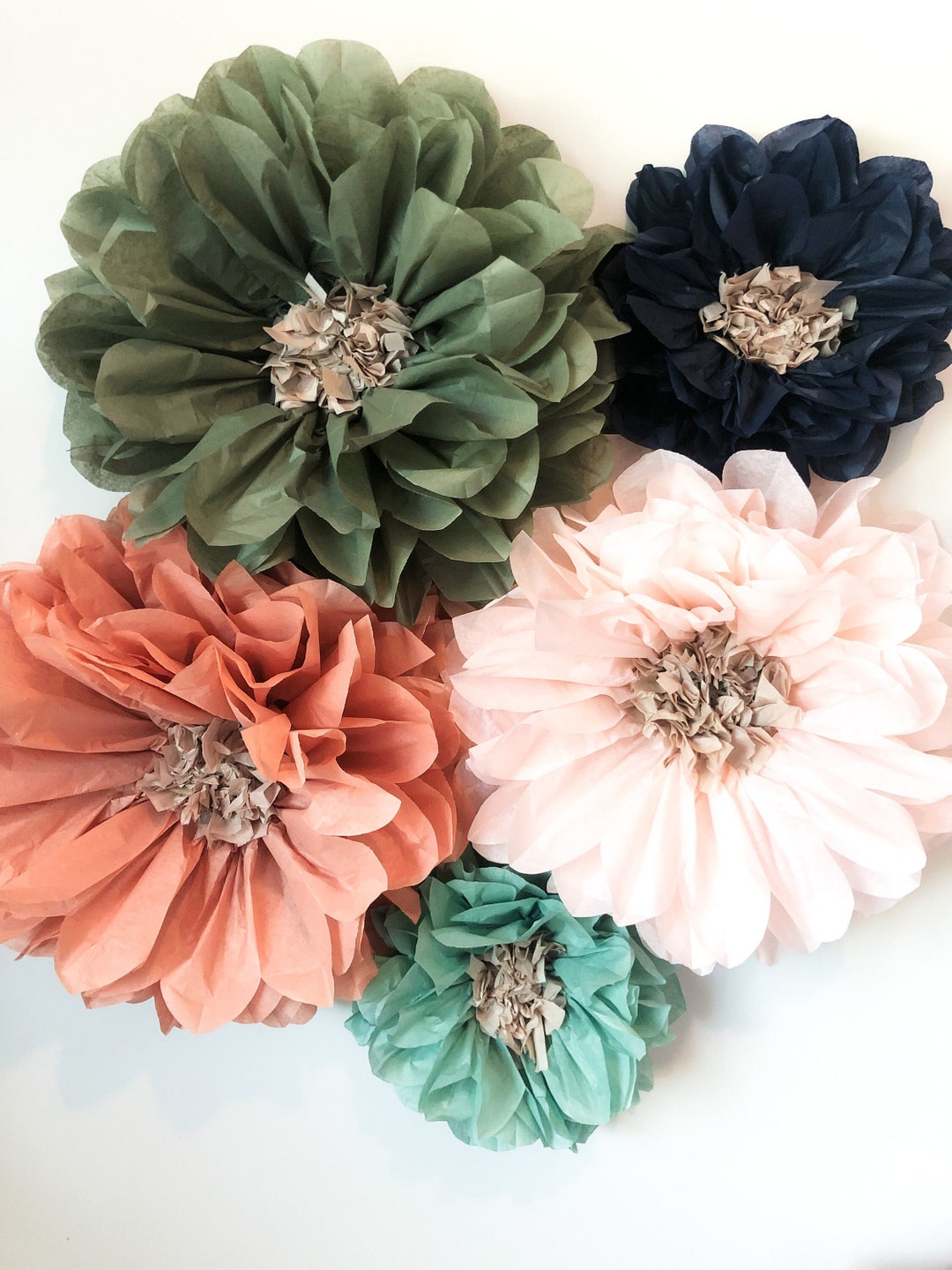 Tissue Paper Flower Wall Decor, Set of 5 - Etsy