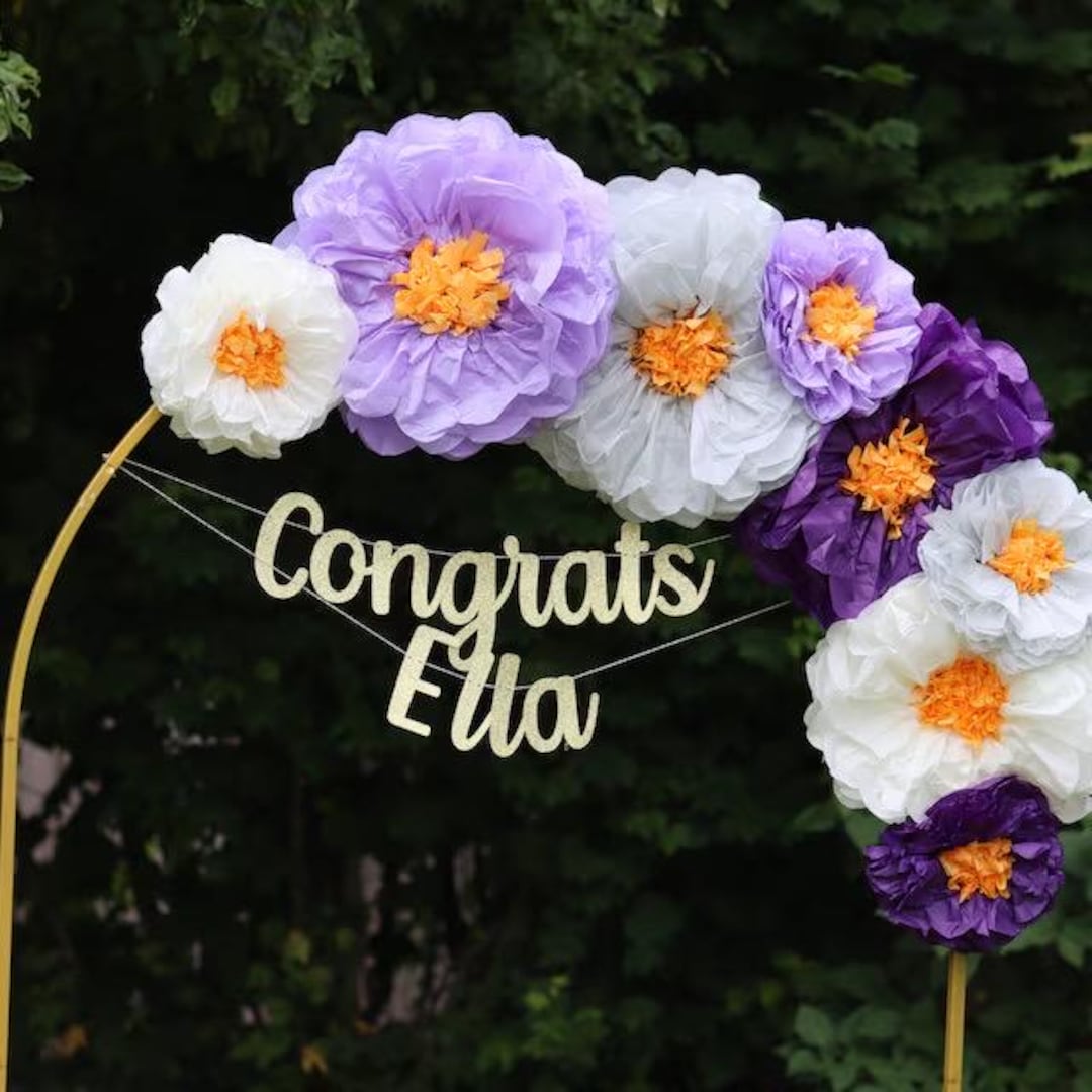 Purple Tissue Paper Flower Wall Decor, Ella Collection, Set of 5 - Etsy