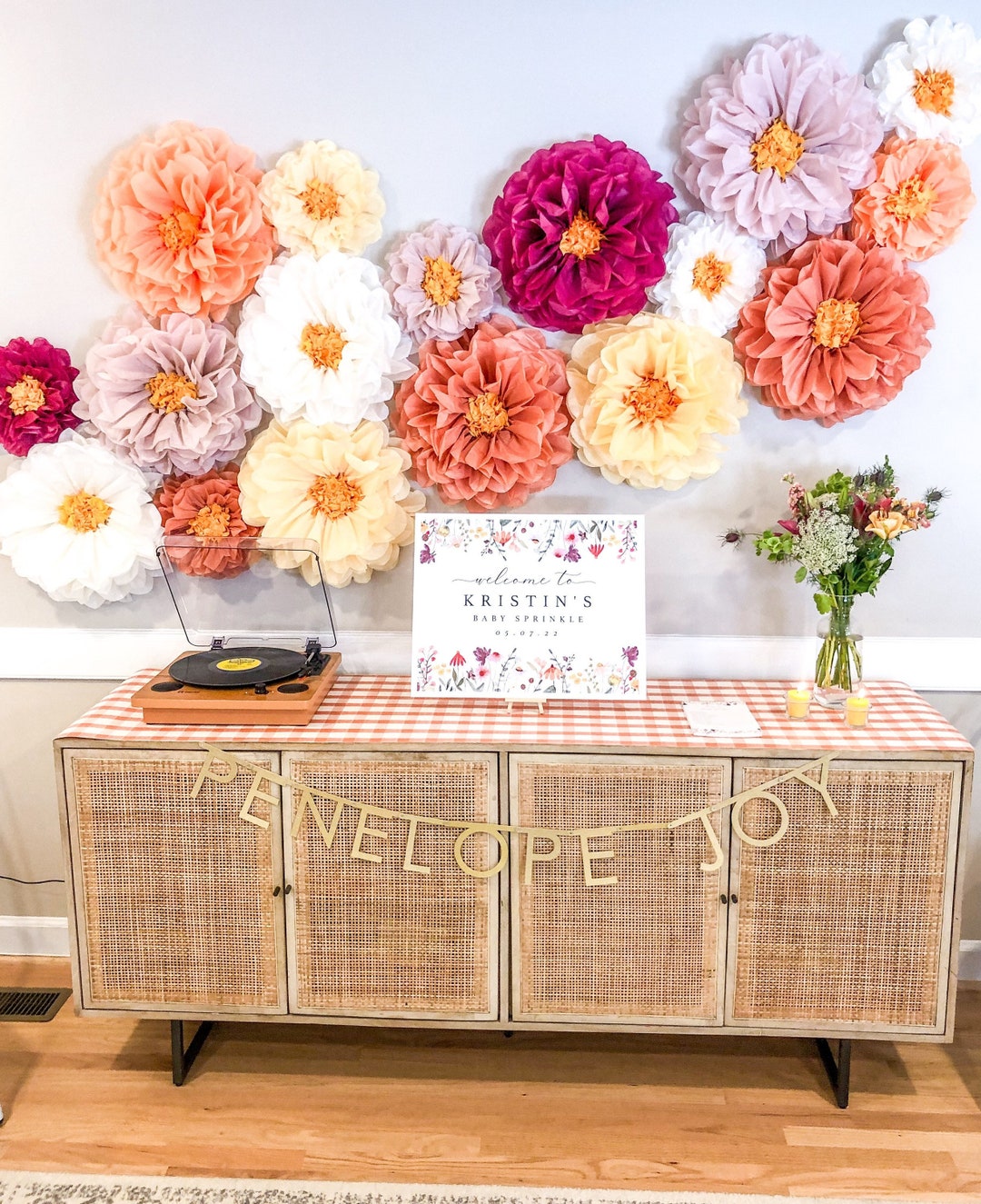 Tissue Paper Flower Wall Decor, Penelope Collection, Set of 10 - Etsy