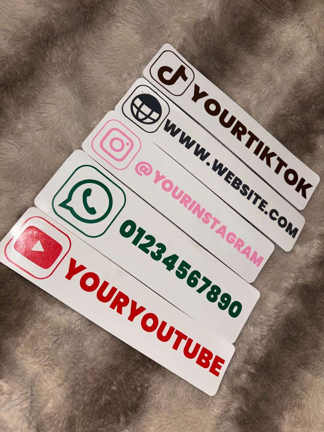 Personalized Social Media Vinyl Decal Sticker • Custom Username (set of ...