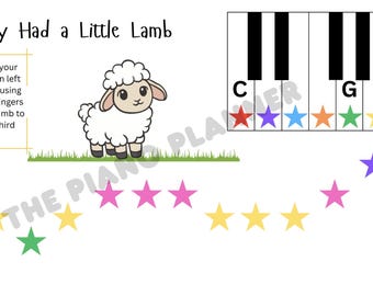 Mary Had A Little Lamb Easy Piano Sheet Music (digital Download), Kids ...