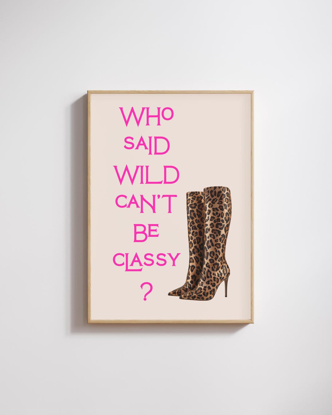 Leopard Print Boots Wall Art, Sassy Fashion Poster (digital Download ...