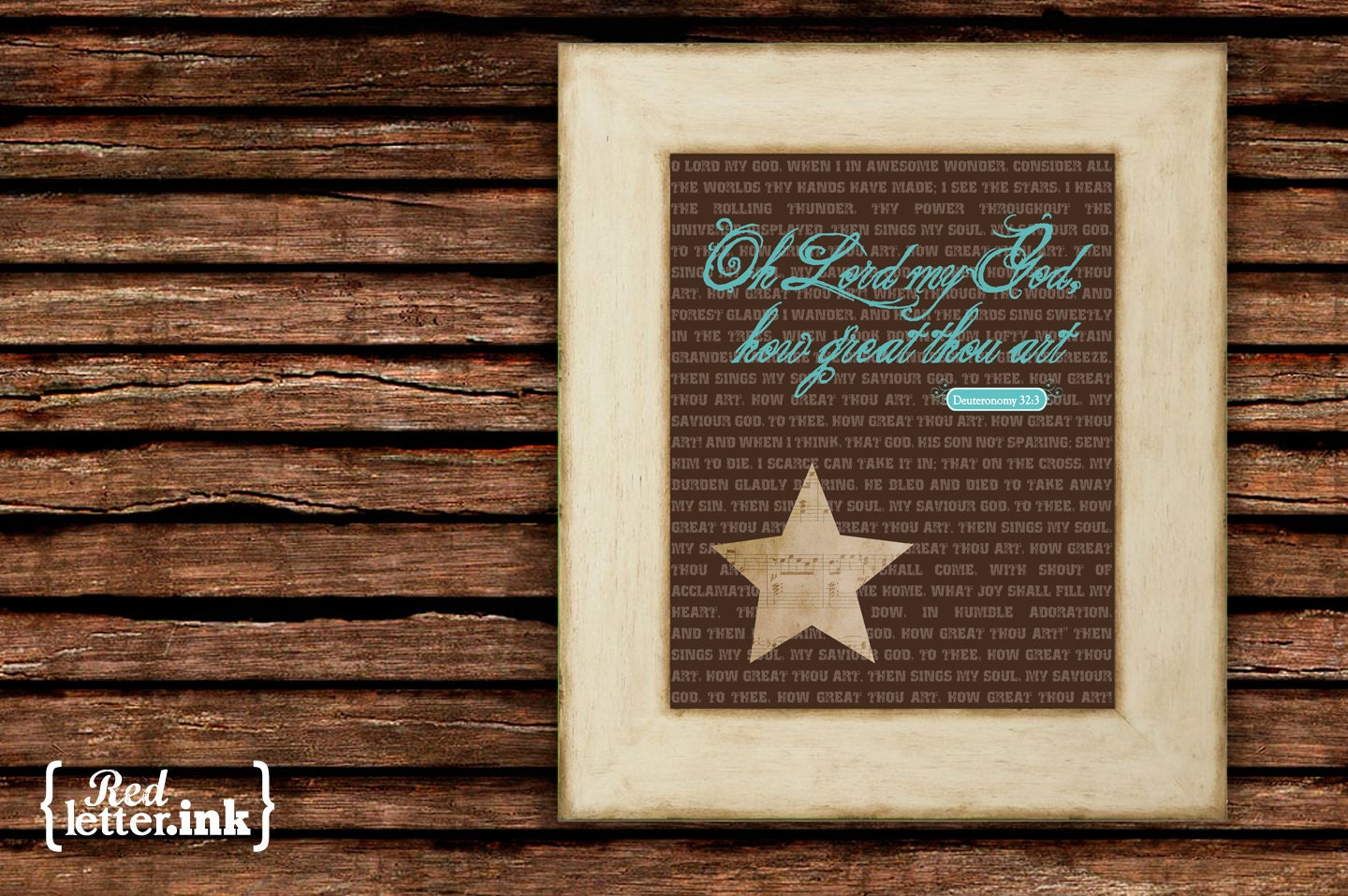 Wall Art (hymn Lyrics) - Oh Lord My God How Great Thou Art Deuteronomy ...