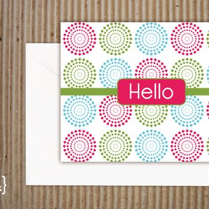 Hello Blank Note Cards 8 pk. 4.25x5.5 | Etsy
