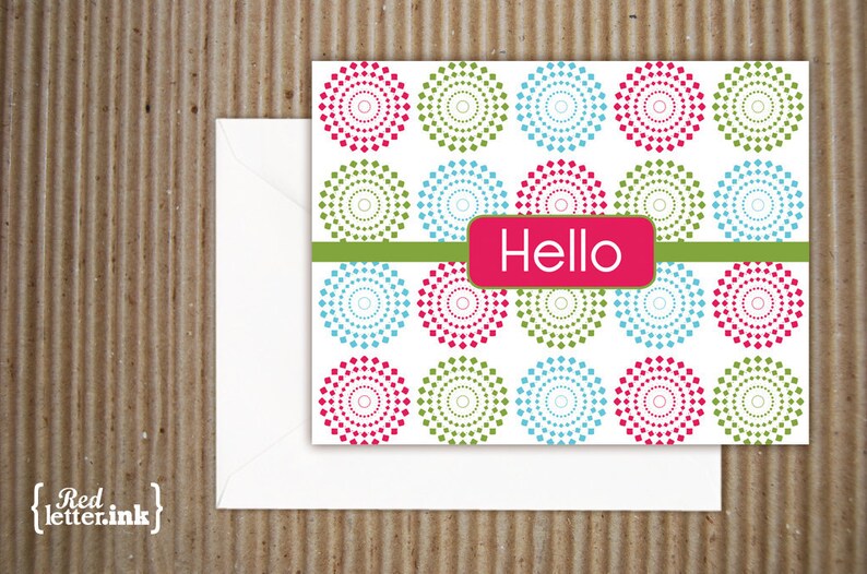 Hello Blank Note Cards 8 pk. 4.25x5.5 | Etsy