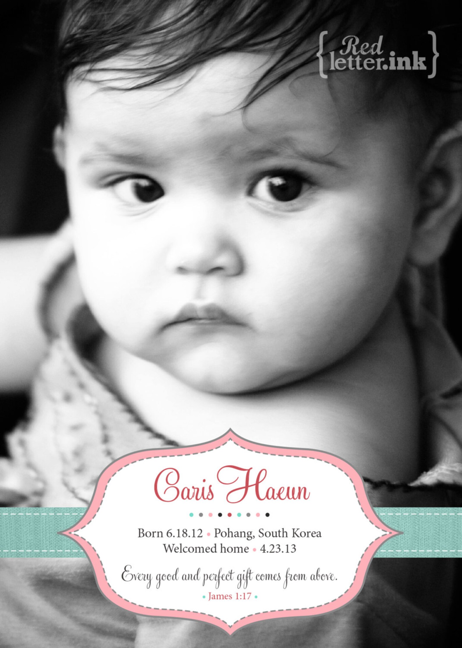 Photograph Digital Adoption Announcement Card - Customizable With ...