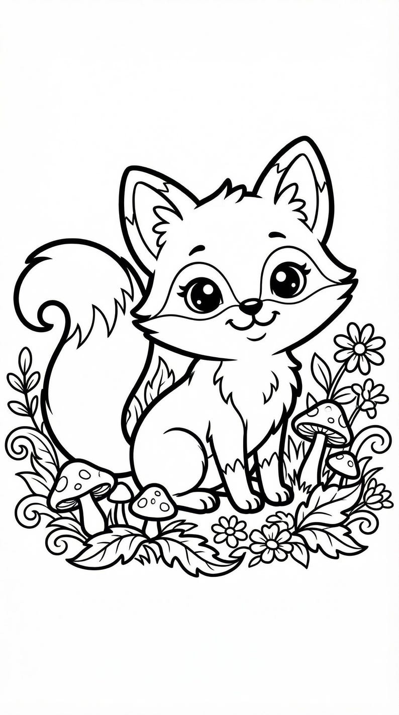 100 Cute Kawaii Animals Coloring Pages, Printable Digital Download ...