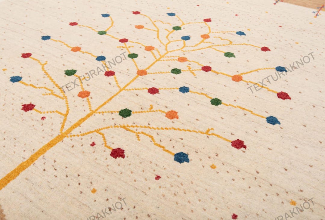 Handwoven Wool Tree of Life Rug: Modern Gabbeh Boho Decor - Etsy
