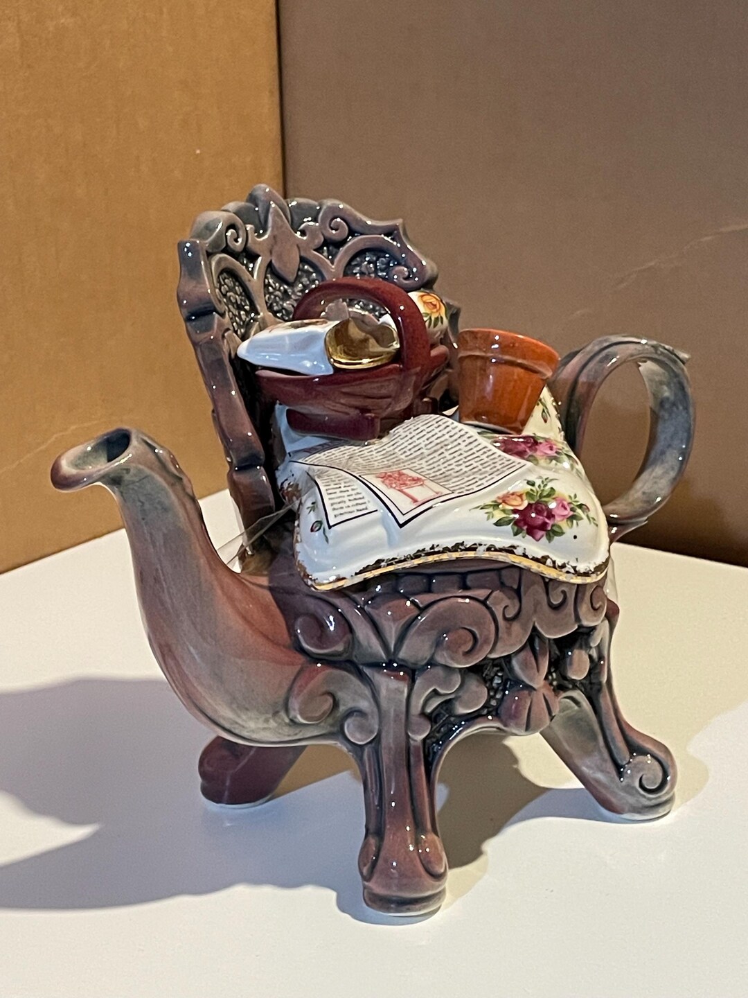 Old Country Roses Garden Chair Teapot - Etsy