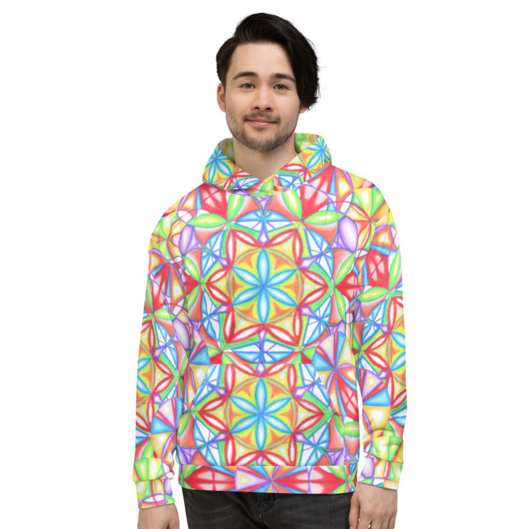 Sacred Geometry Visionary Art Rainbow Hoodie Sweatshirt Unisex - Etsy