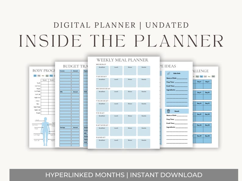 2026 Hyperlinked Digital Planner | Undated iPad Planner for Goodnotes ...