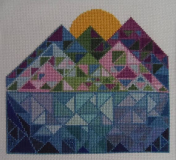 Geometric Mountains Cross-stitch Pattern | Etsy
