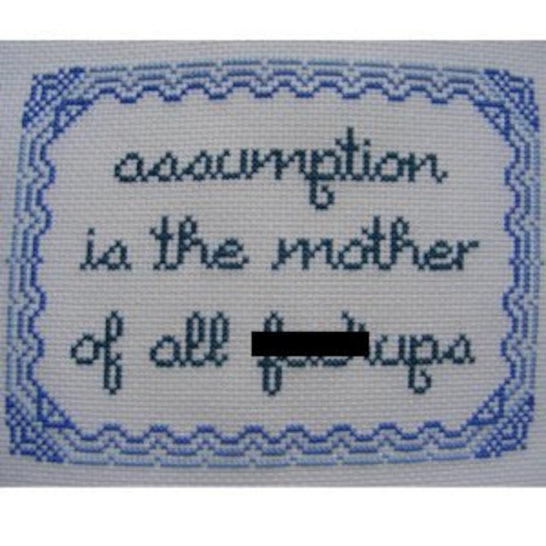 Assumption is the Mother of All F***ups Cross-stitch Pattern - Etsy