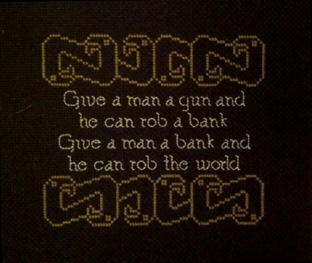 Give a Man a Gun... Cross-stitch Pattern - Etsy