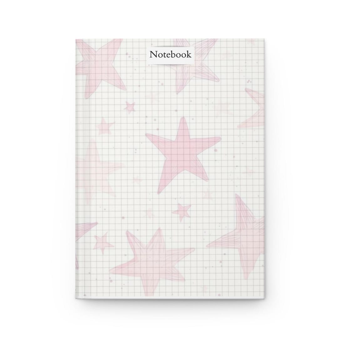Hardcover Journal, Retro Y2K Pink Stars Aesthetic Notebook, Diary ...