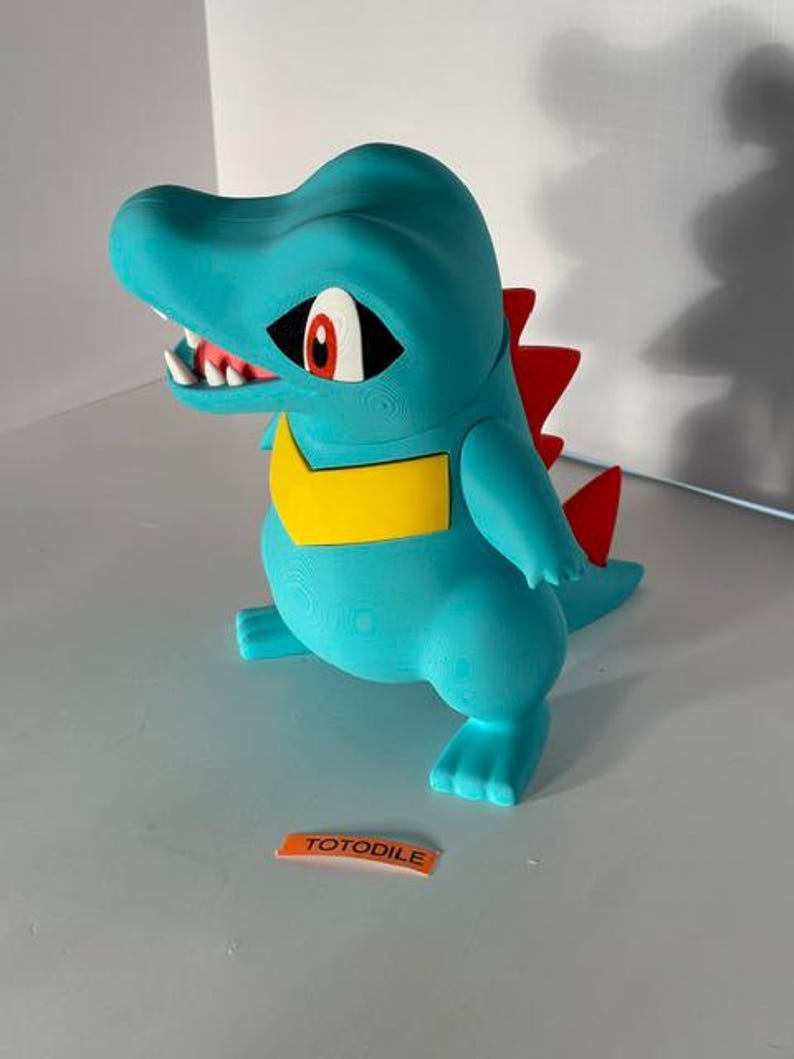3D Printed Multipart Totodile Pokémon Figure - Etsy