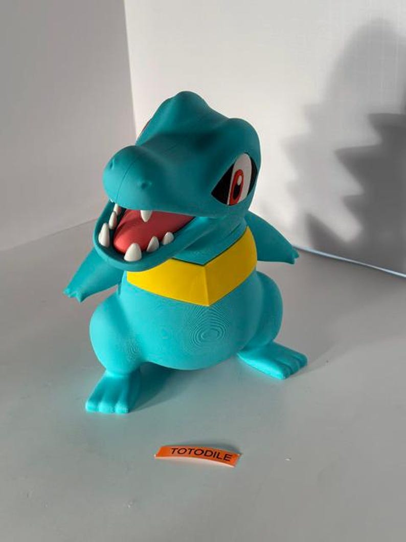 3D Printed Multipart Totodile Pokémon Figure - Etsy