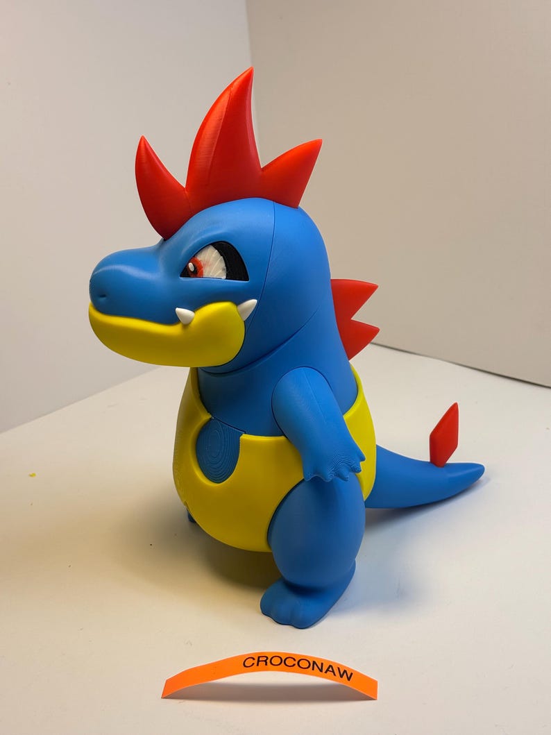 3D Printed Multi Part Pokémon Character CROCONAW - Etsy