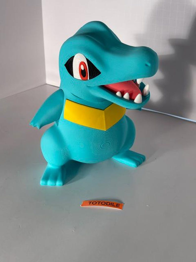 3D Printed Multipart Totodile Pokémon Figure - Etsy