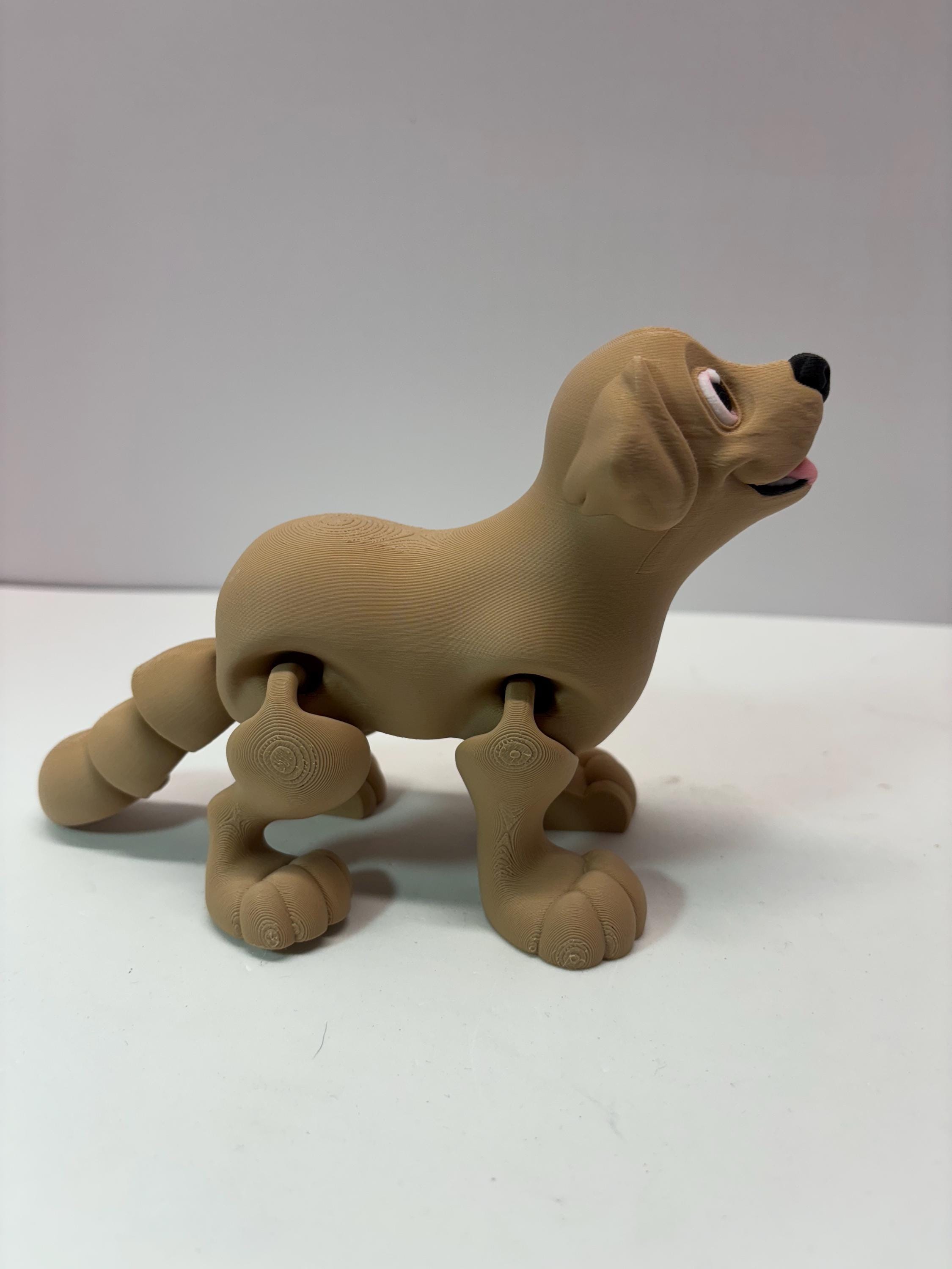 3D Printed Articulated Golden Lab Approximately 6 1/2 Inches Long 4 1/4 ...