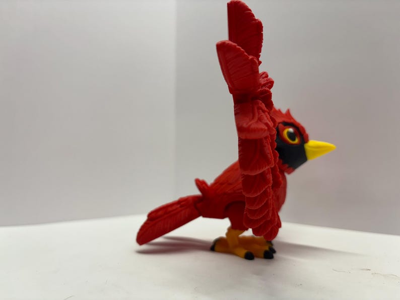 3D Printed Articulated Red Cardinal Figurine: PLA Filament - Etsy