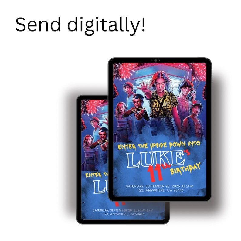 Stranger Things Birthday Invitation: Editable Kids Party Template ...