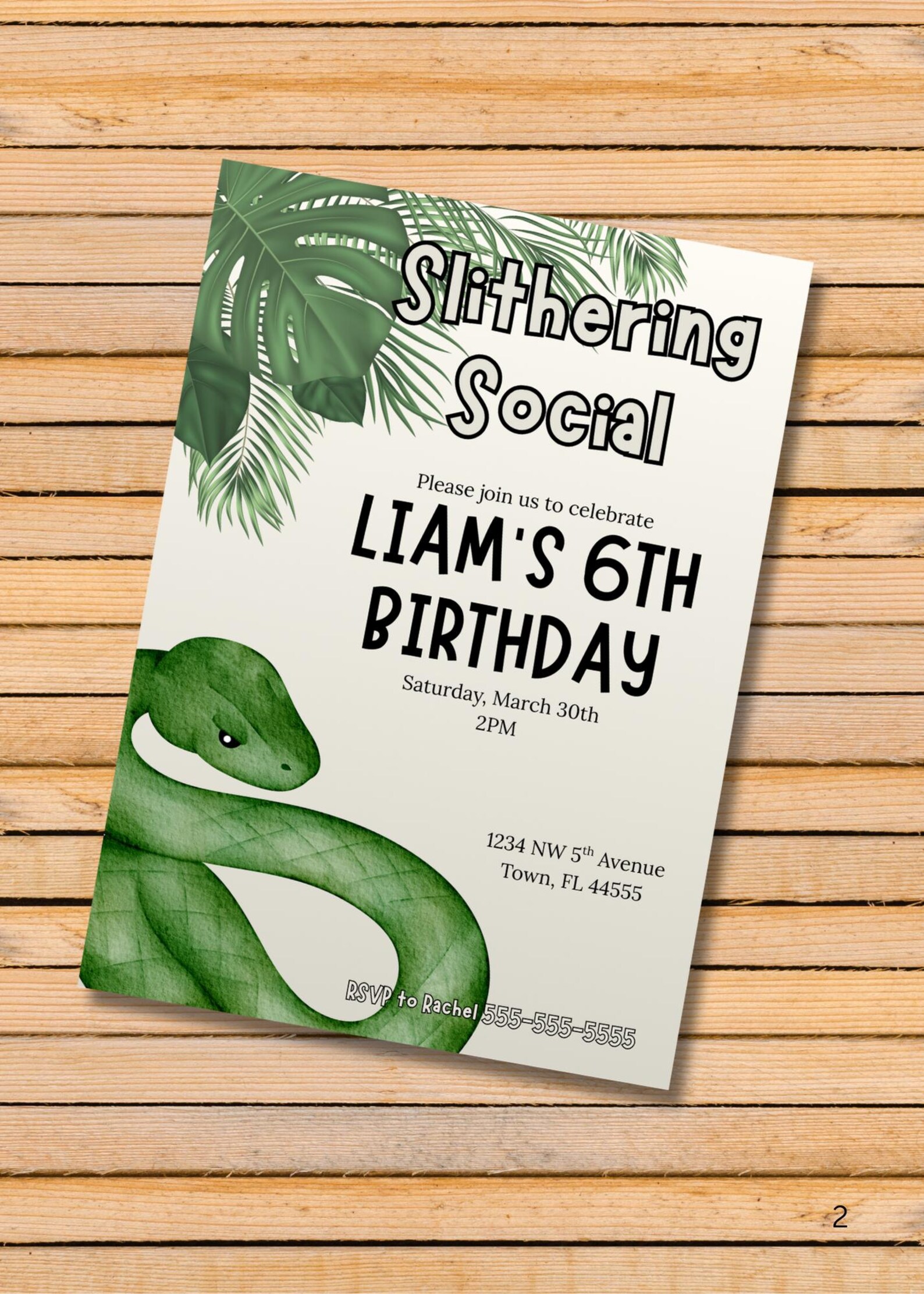 Editable Snake Birthday Invitation | Reptile Birthday | Instant ...