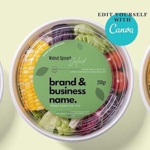 Customizable Salad Label Canva Template.editable Printable Label Design ...
