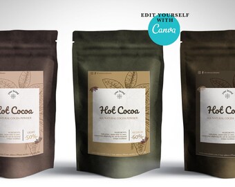 Hot Cocoa Label Template - Etsy