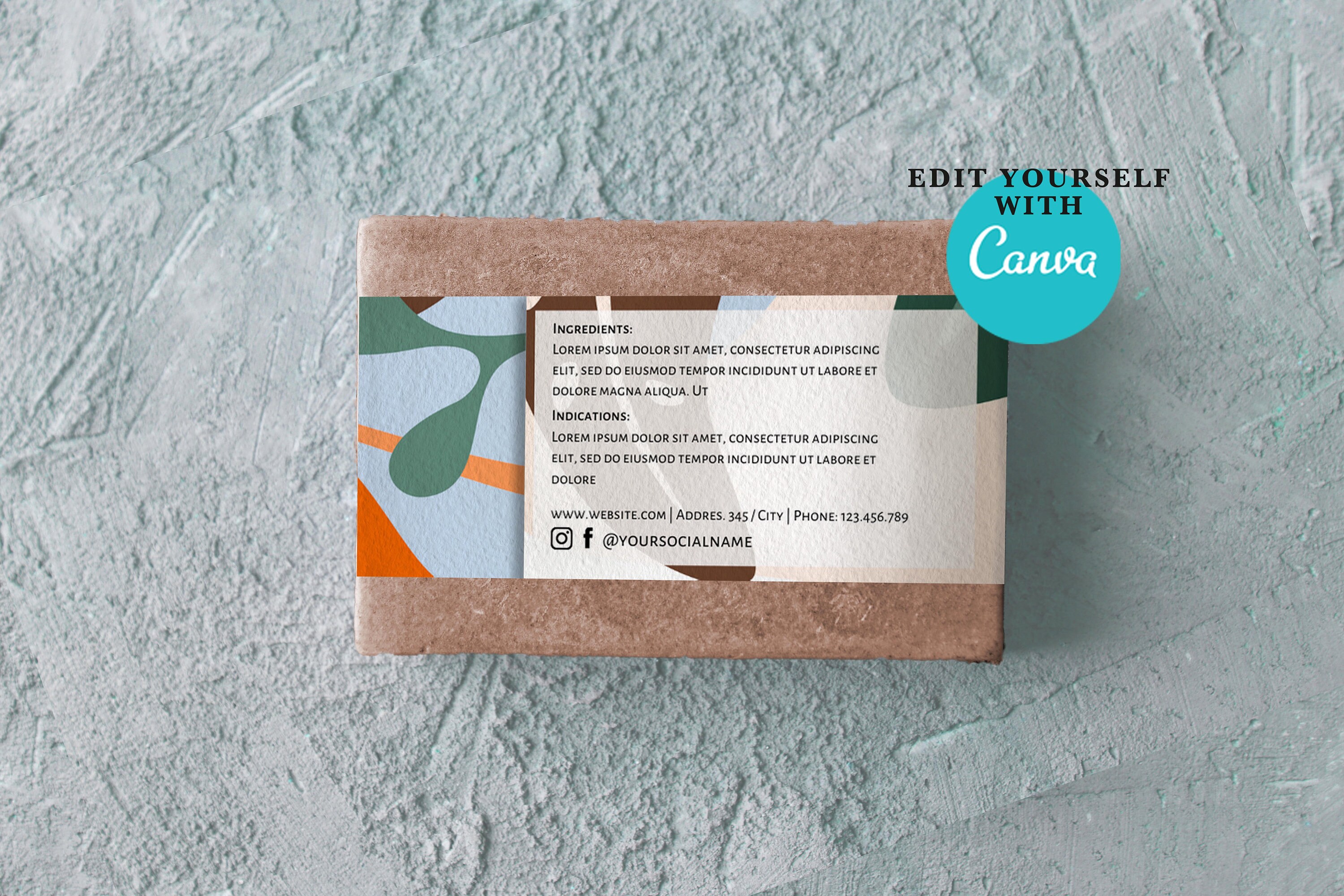 Exclusive Editable Soap Wrapper Label Template Design for Canva,custom ...