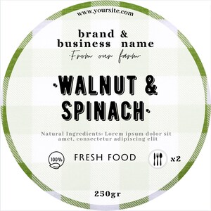 Custom Salad Packaging Label for Fresh Food Containers.editable Salad ...