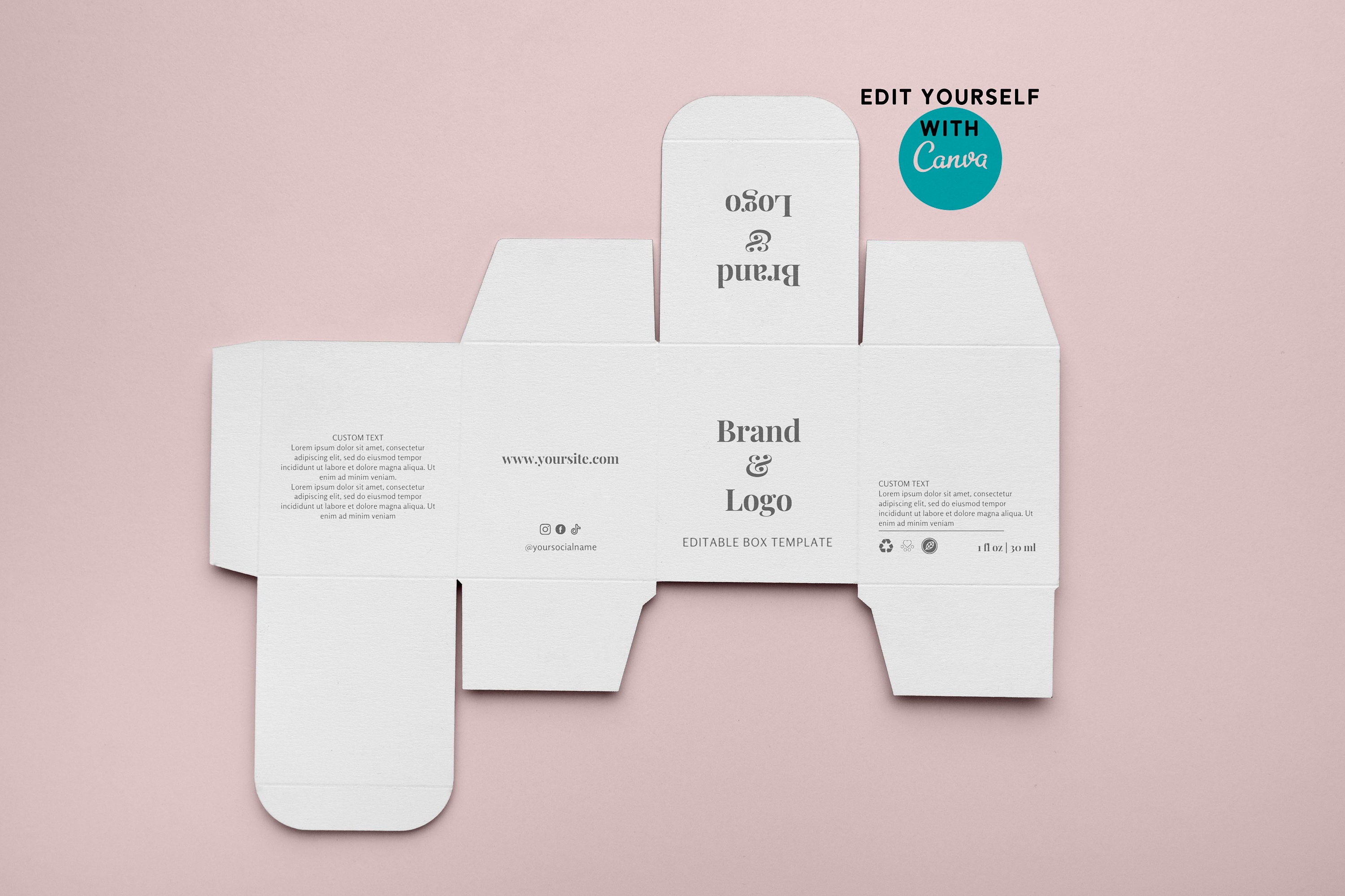 Editable Candle Box Template for Canva.custom Product Box Package ...